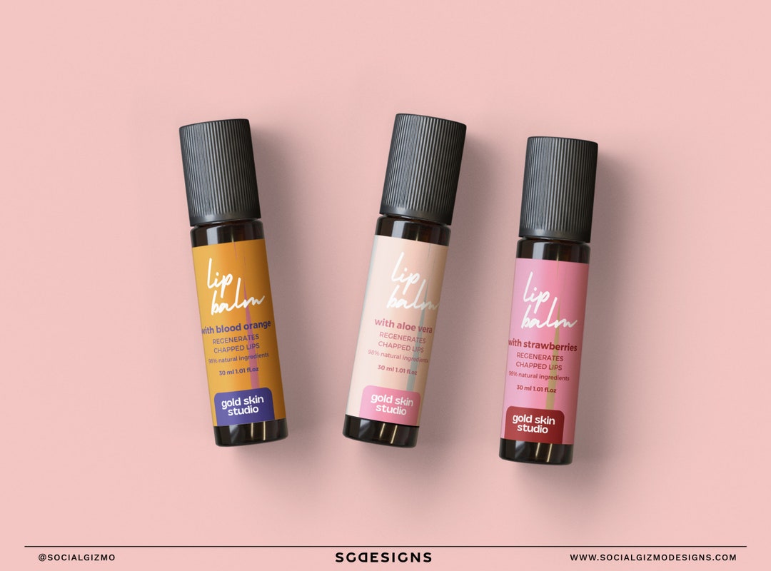 Modern DIY Lip Balm Wrap Around Label, Chic DIY Lipstick Label Template ...