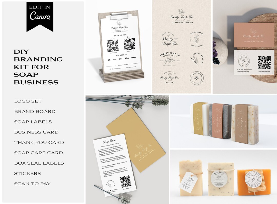 Pastel Elegant Soap Branding Templates, DIY Soap Branding Kit, Elegant ...