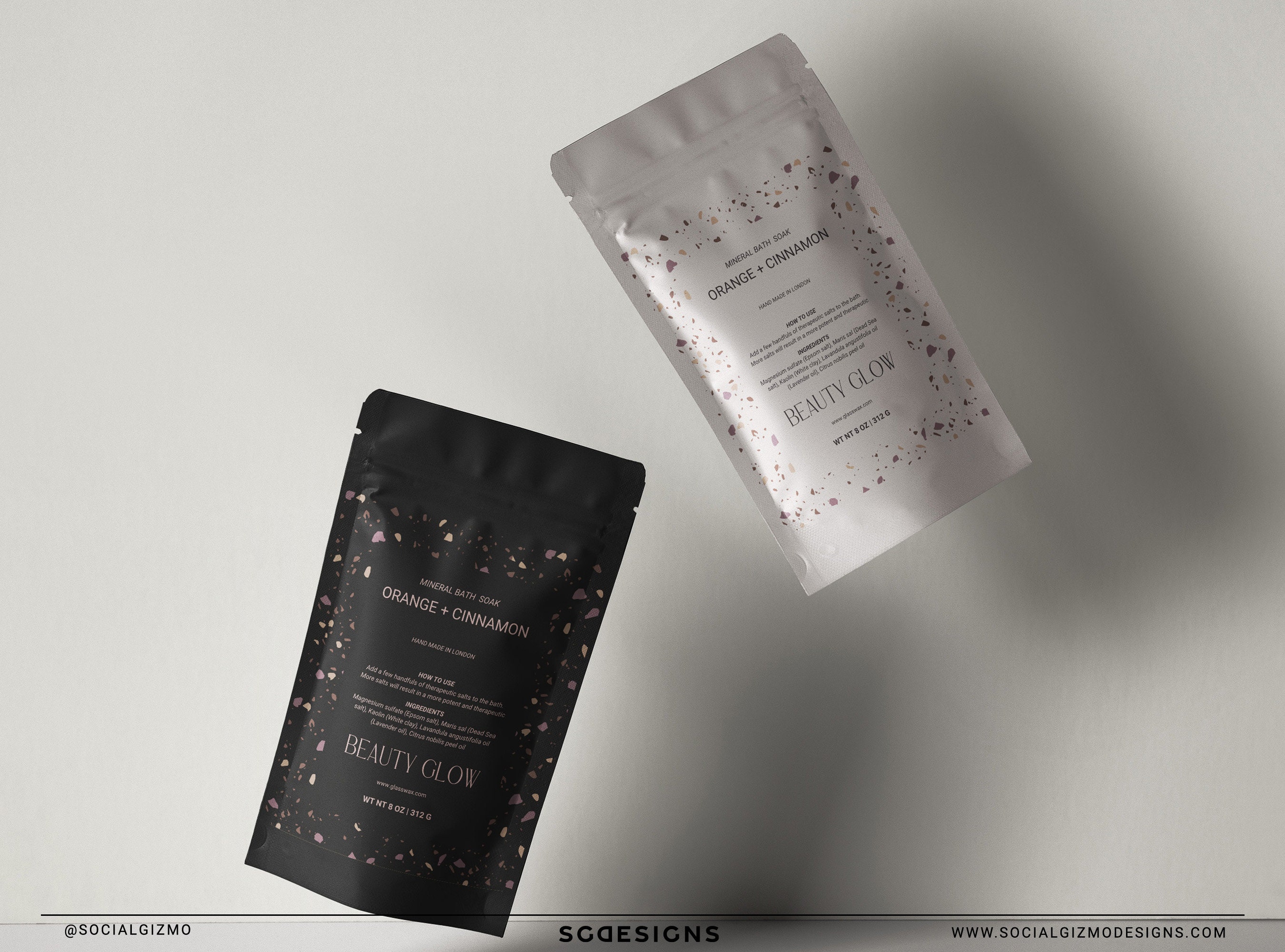Editable Pouch Label Template, Terrazzo Pouch Label, Modern Bath Soak ...