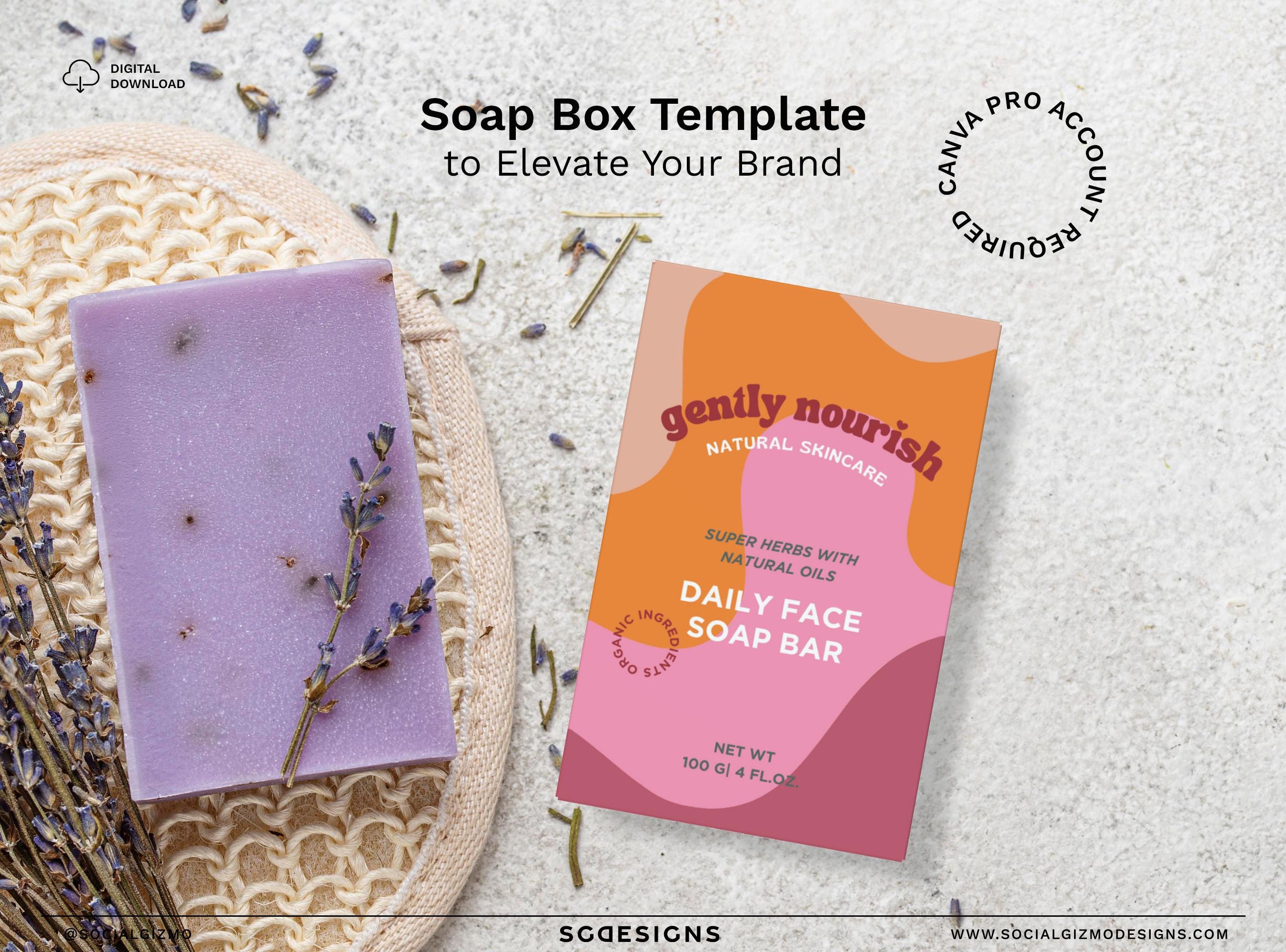 Retro Soap Box Template Editable in Canva, Soap Packaging Template, DIY ...