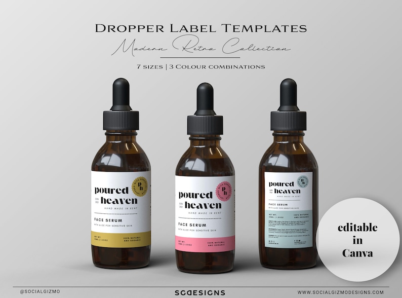DIY Dropper Label Templates Retro Dropper Label Editable - Etsy UK
