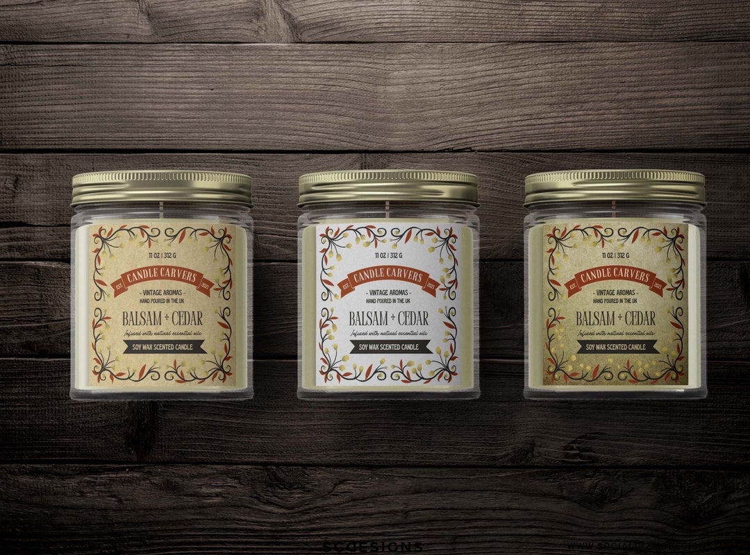 Editable Vintage Candle Labels, Apothecary Candle Label Templates ...
