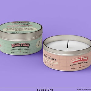 DIY Retro Candle Labels, Funky Retro Candle Label Templates, Tin ...