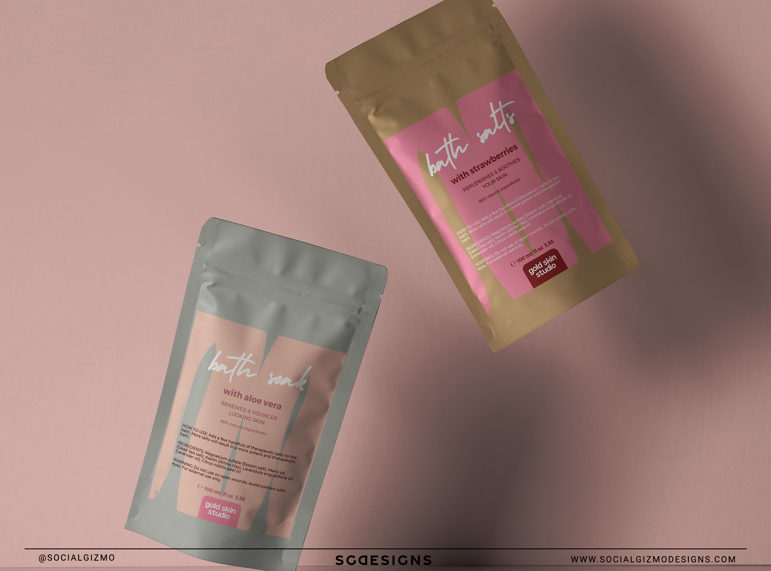 Chic Pouch Label Templates, DIY Bath Soak Label, Bold Pouch Labels ...