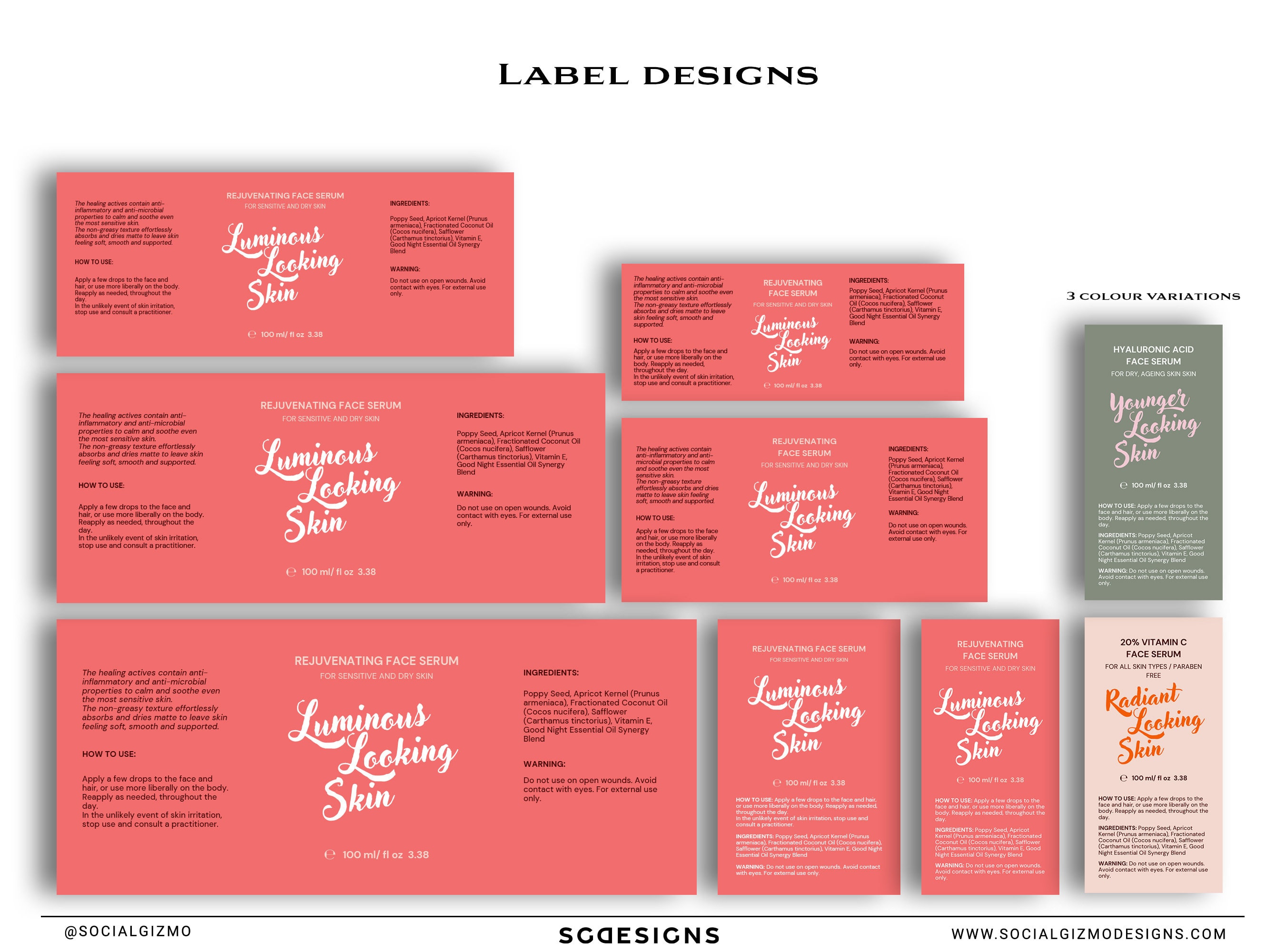 Modern DIY Dropper Label Template Feminine Serum Label - Etsy
