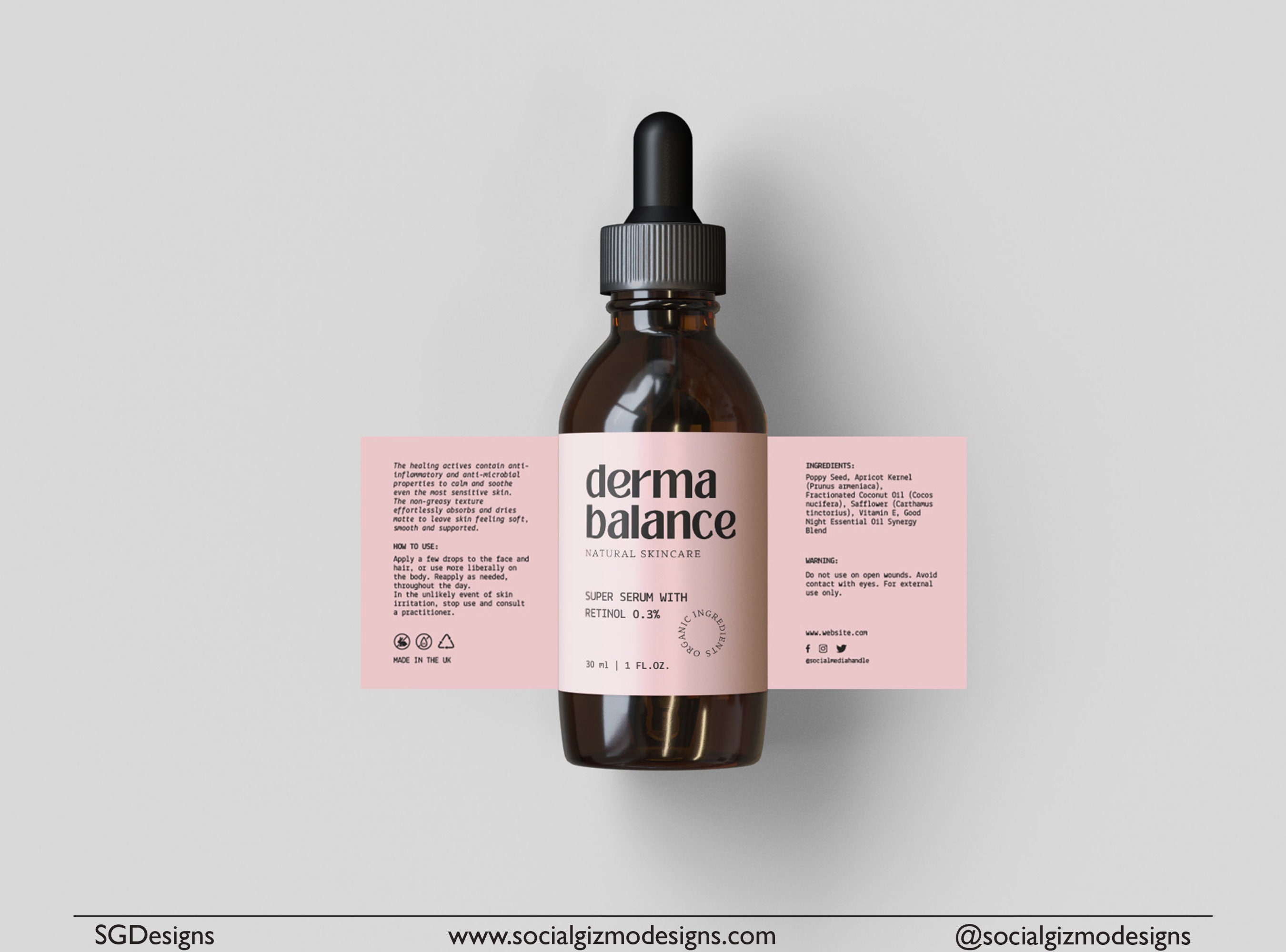 DIY Dropper Label Template Modern Serum Label Design - Etsy