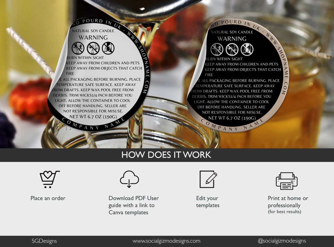 CLP Label Template Candle Warning Labels DIY Candle Warning | Etsy