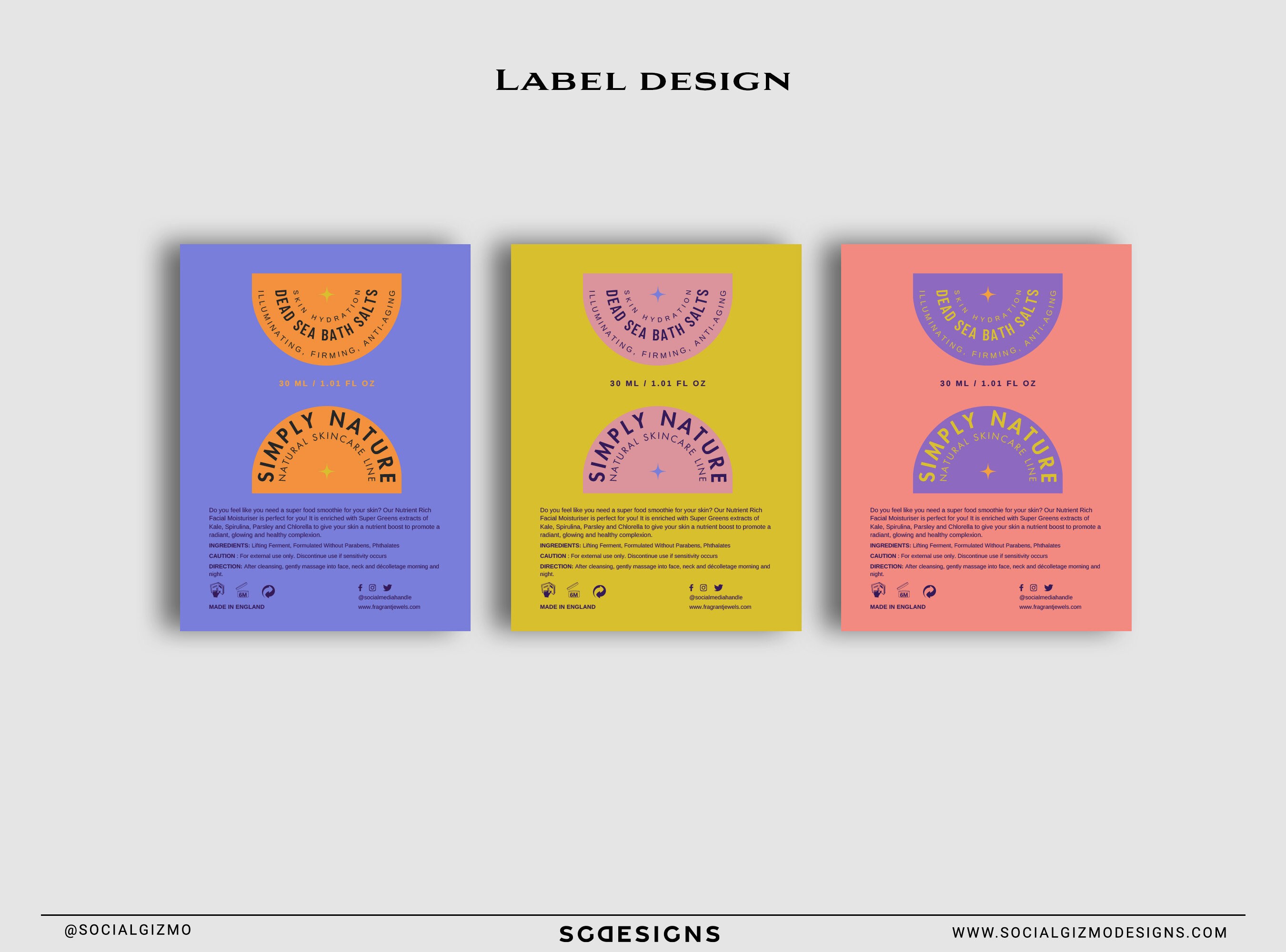 DIY Modern Pouch Label Templates, Bold Editable Pouch Label, Bath Salts ...