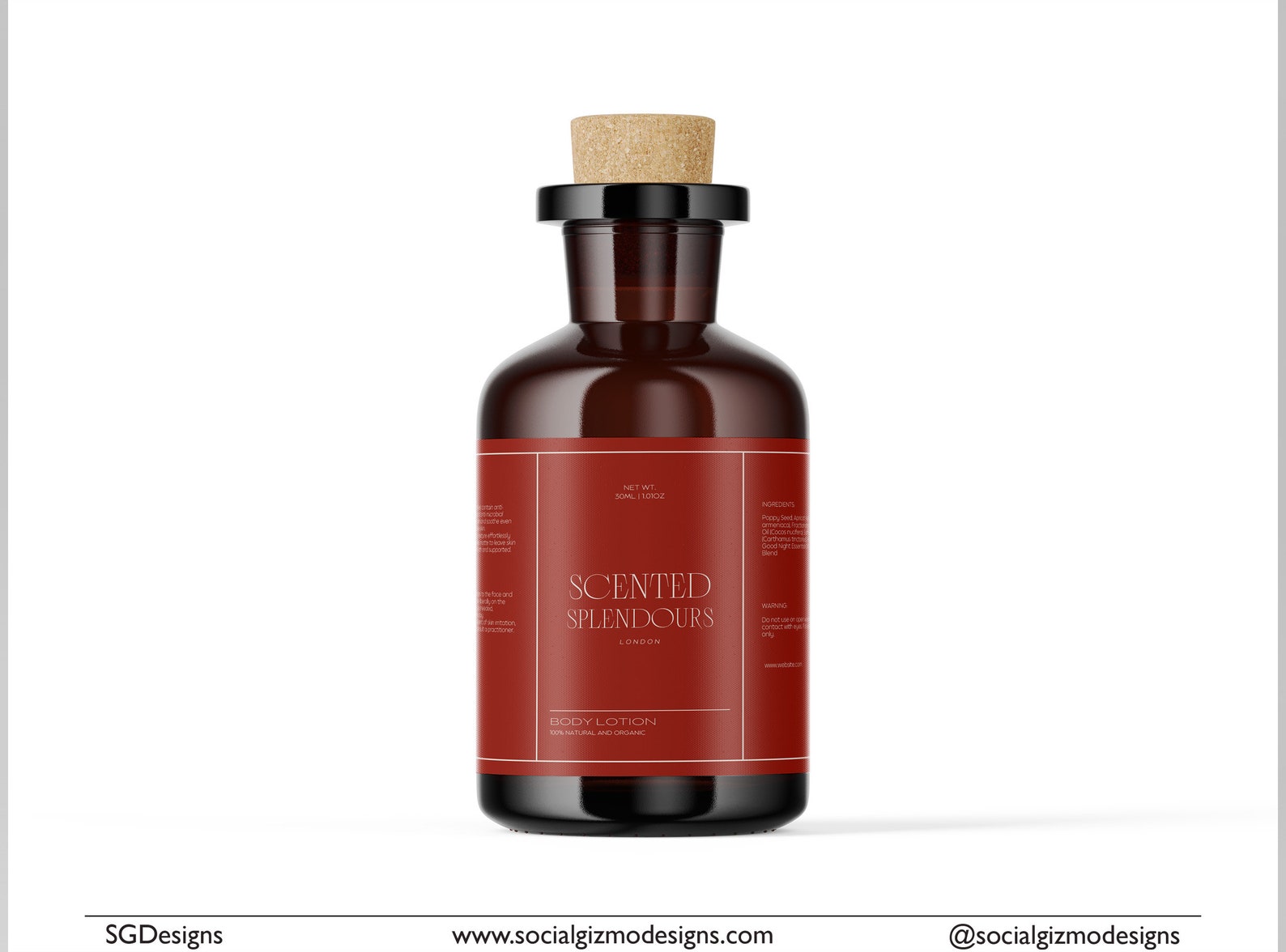 DIY Red Lotion Bottle Labels, Editable Minimal Beauty Bottle Labels ...