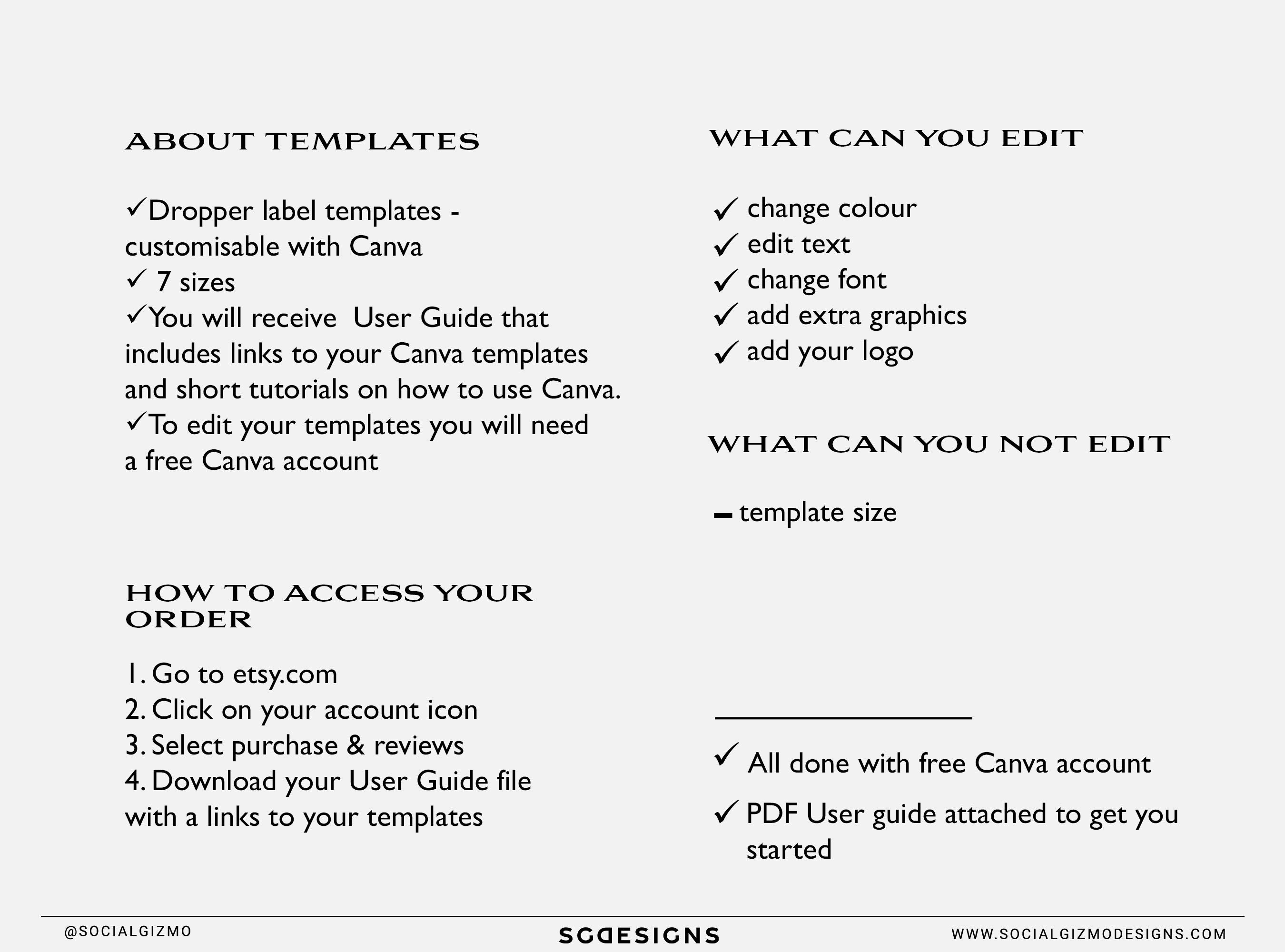 Retro Dropper Label Template Beige Dropper Label Design DIY - Etsy