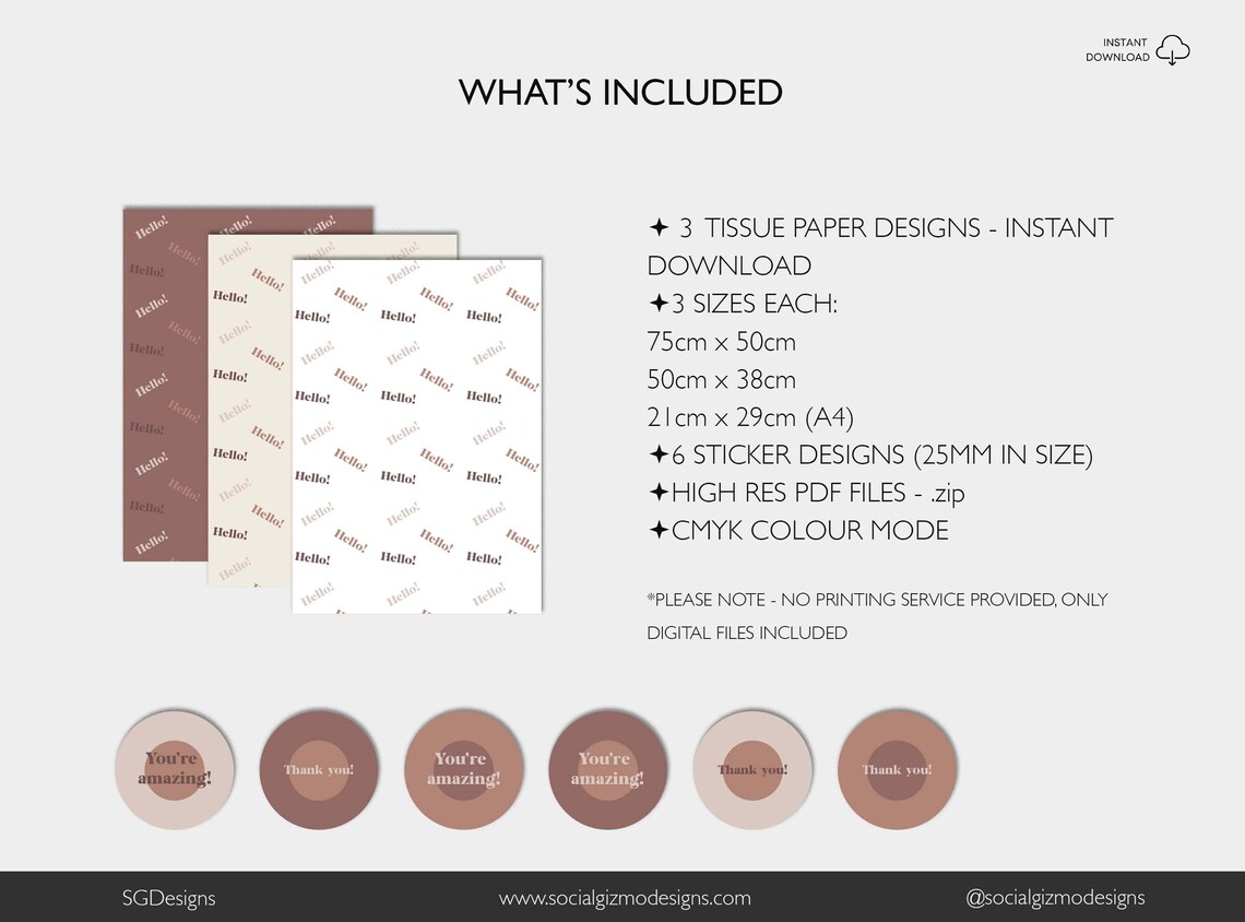 Branded Tissue Paper Digital Pattern Wrapping Paper Design - Etsy