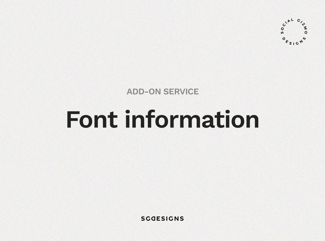 Logo Font Information Sheet: Add-on Service - Etsy