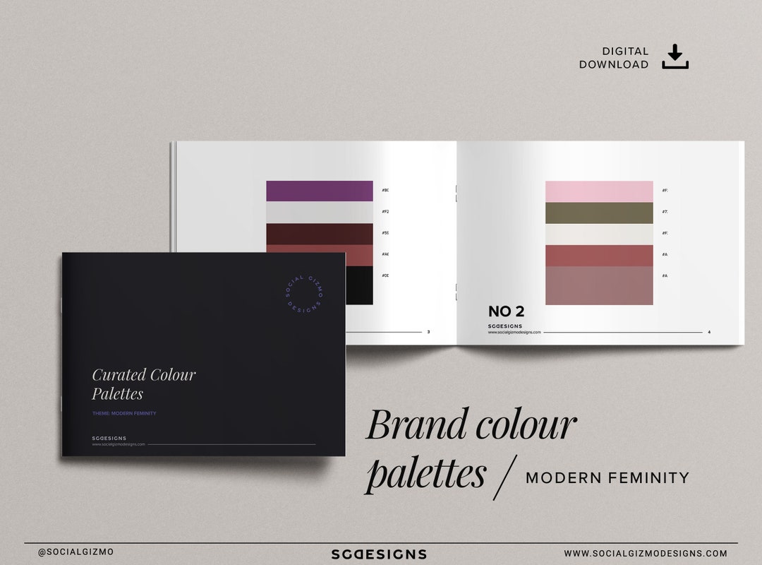 Brand Color Palette, Feminine Brand Color Palette, Sophisticated Colour ...