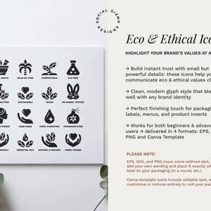 Eco Friendly Icons SVG PNG, Sustainable Packaging Icon Set, Ethical ...