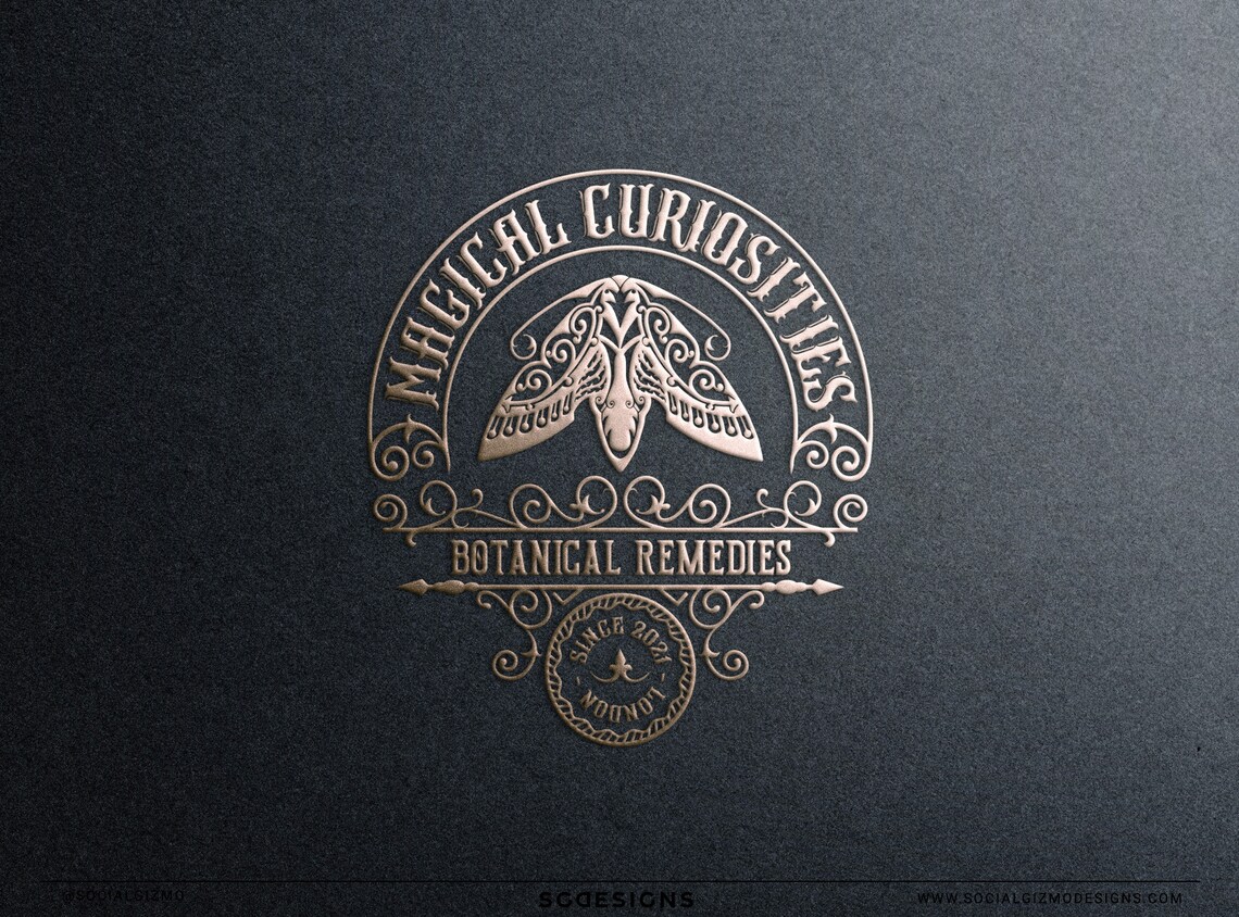 Witchcraft Logo Design Moth Logo Dark Academia Logo - Etsy