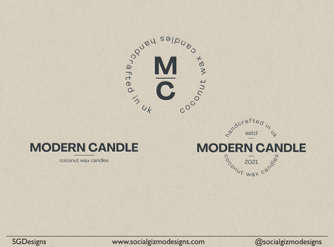 DIY Premade Logo for Candles, Logo Template, Edit Yourself Logo Design ...
