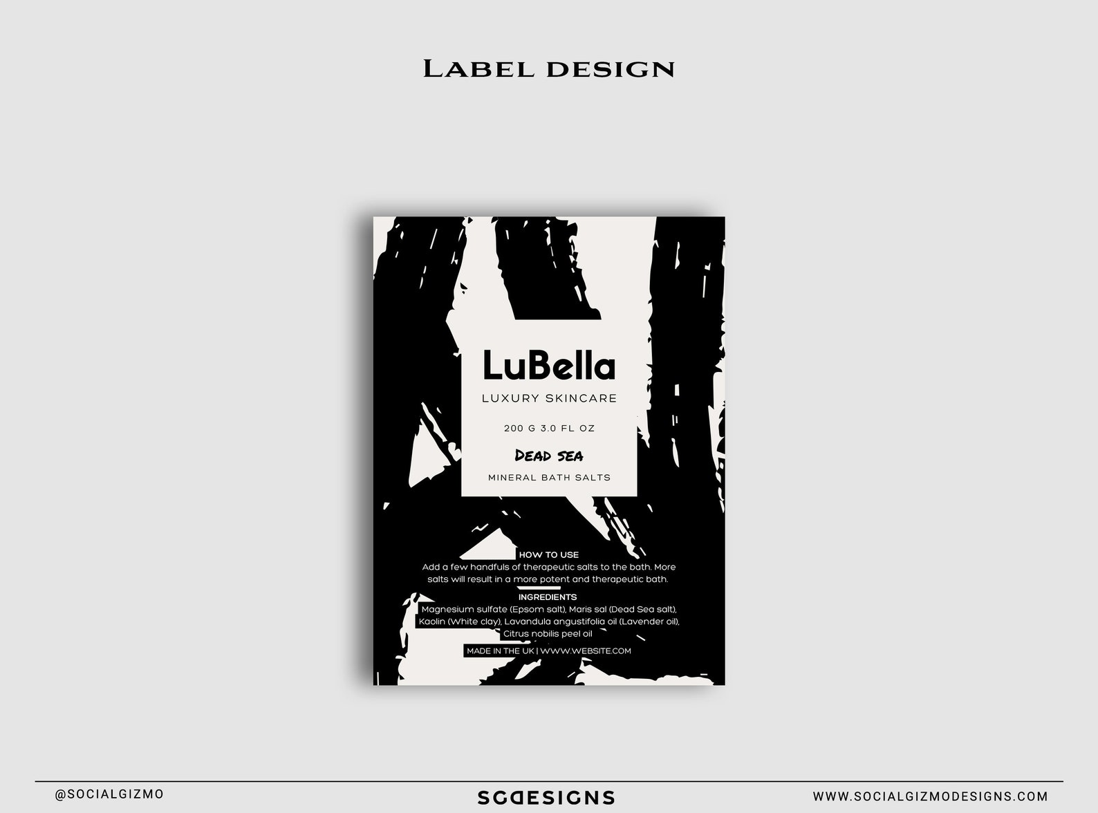 Modern Pouch Label Template DIY Bath Salt Label for Skincare - Etsy