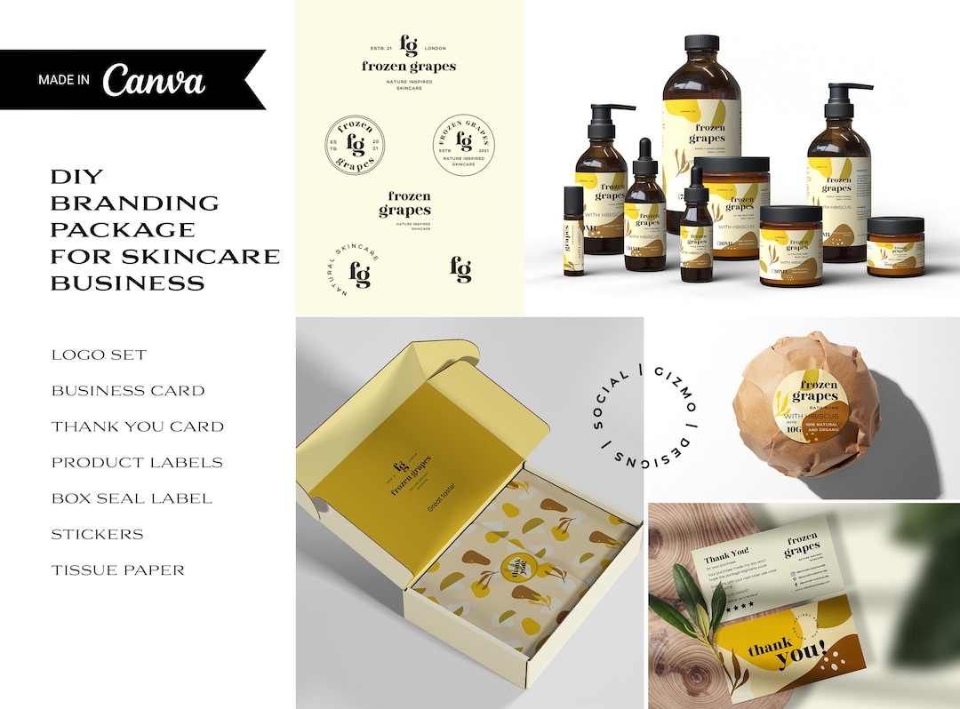 Playful Brand Kit for Skincare Business, DIY Abstract Brand Kit for ...
