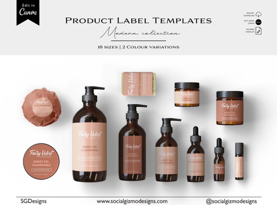 Editable Product Labels Modern Label Set Design Packaging | Etsy