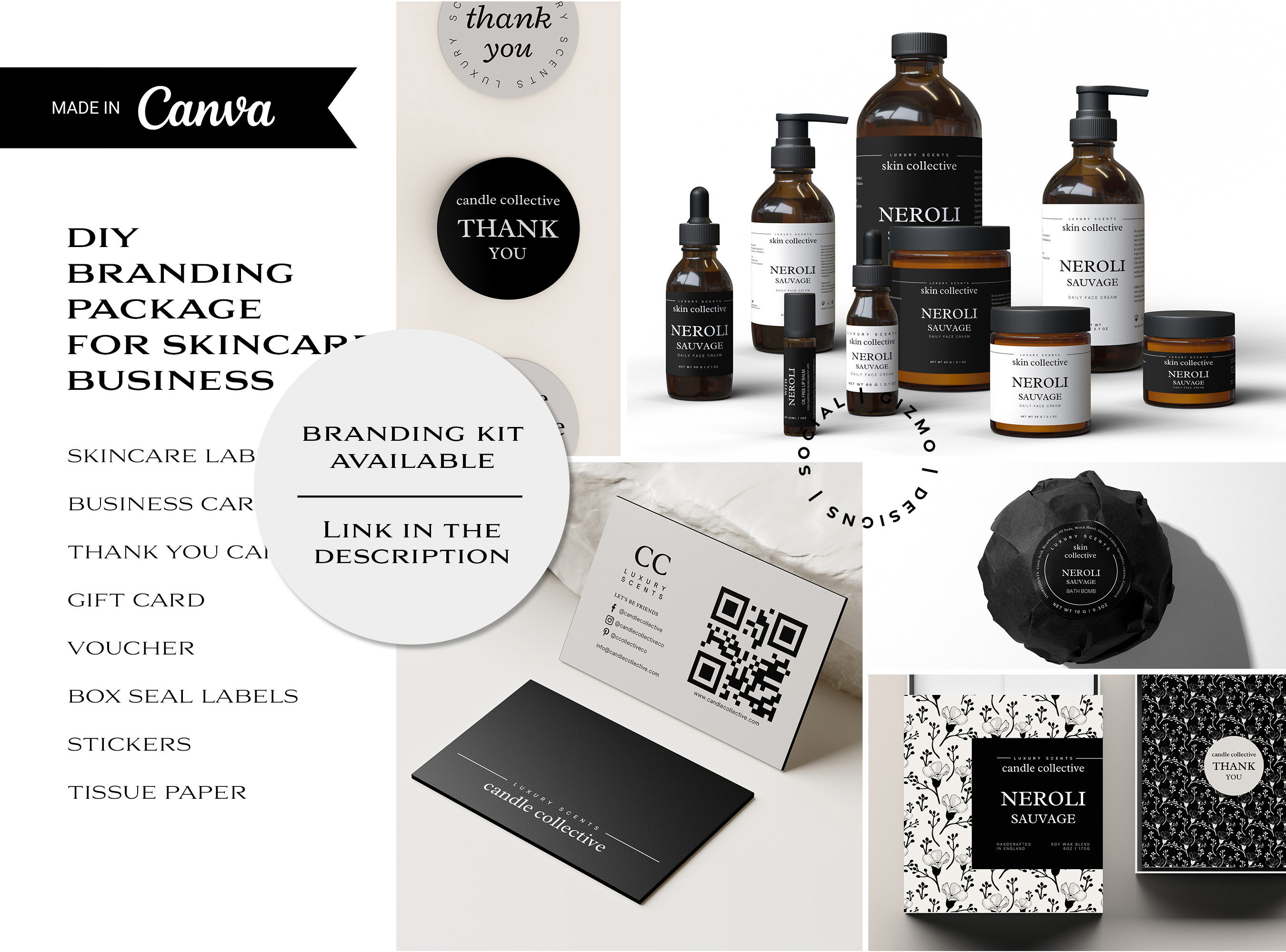 Black Soap Label Template, Modern Belly Band Soap Packaging, Editable ...