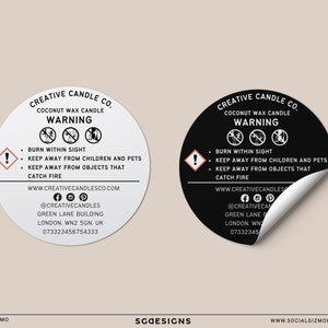 Editable Candle Warning Labels, CLP Candle Labels, Candle Safety Labels ...