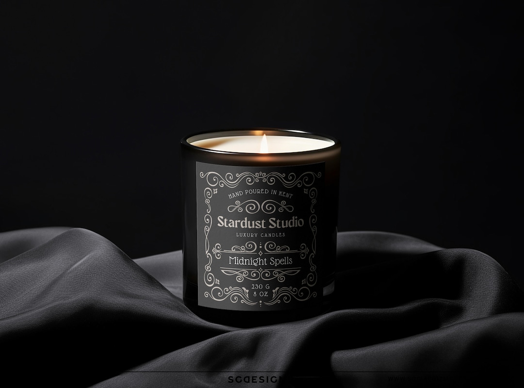 Elegant Vintage Candle Label Templates: Luxury Witchy Candle Sticker ...