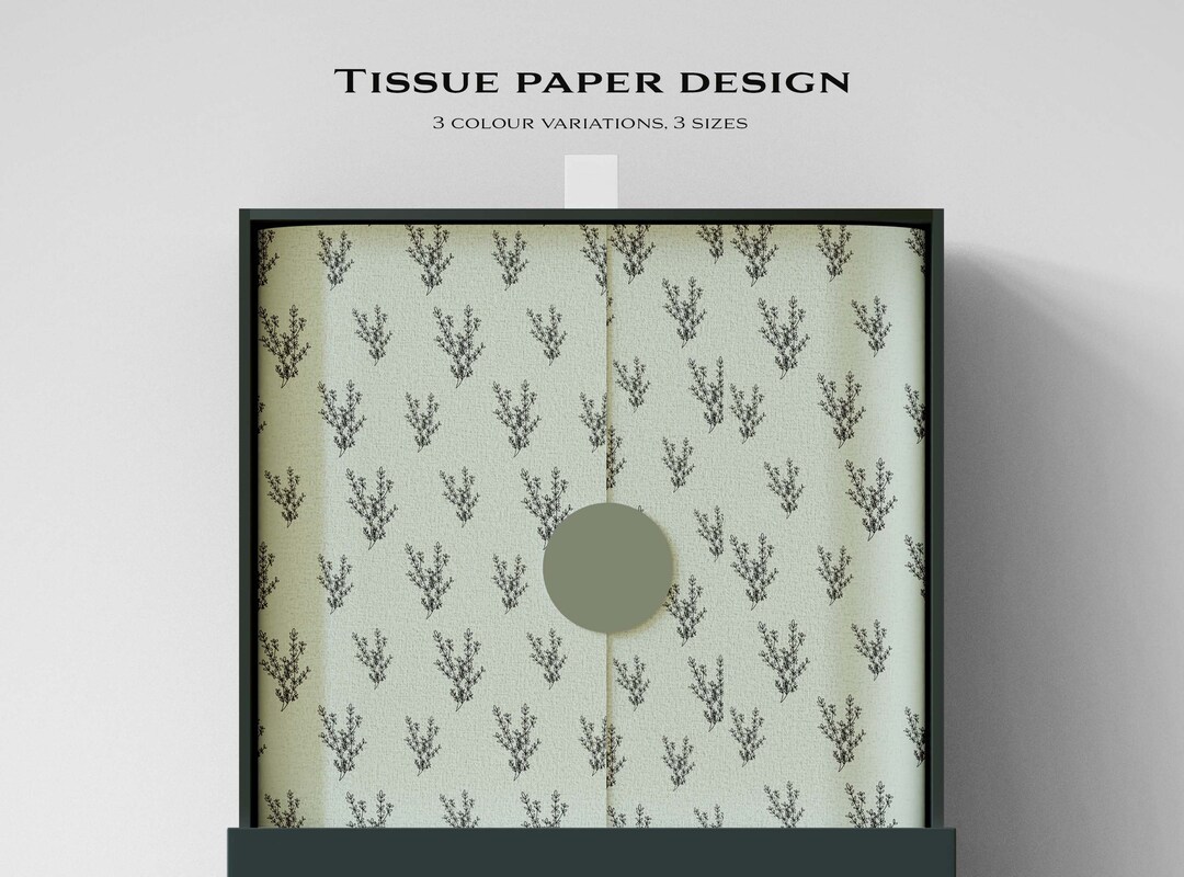 Tissue Paper Design With Thyme, Branded Wrapping Paper Design ...