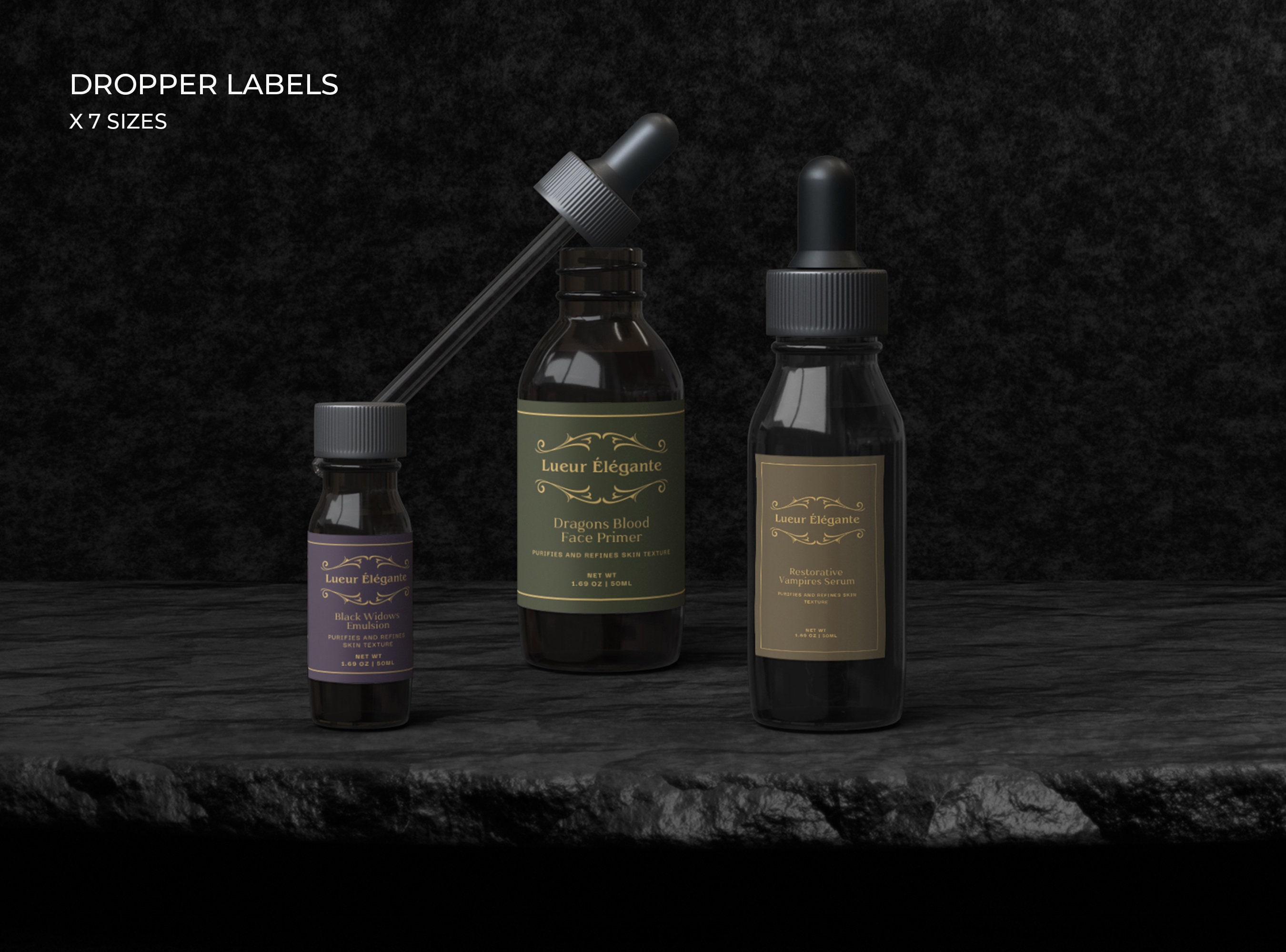 Dark Academia Skincare Labels, Elegant Alchemy DIY Cosmetic Labels ...