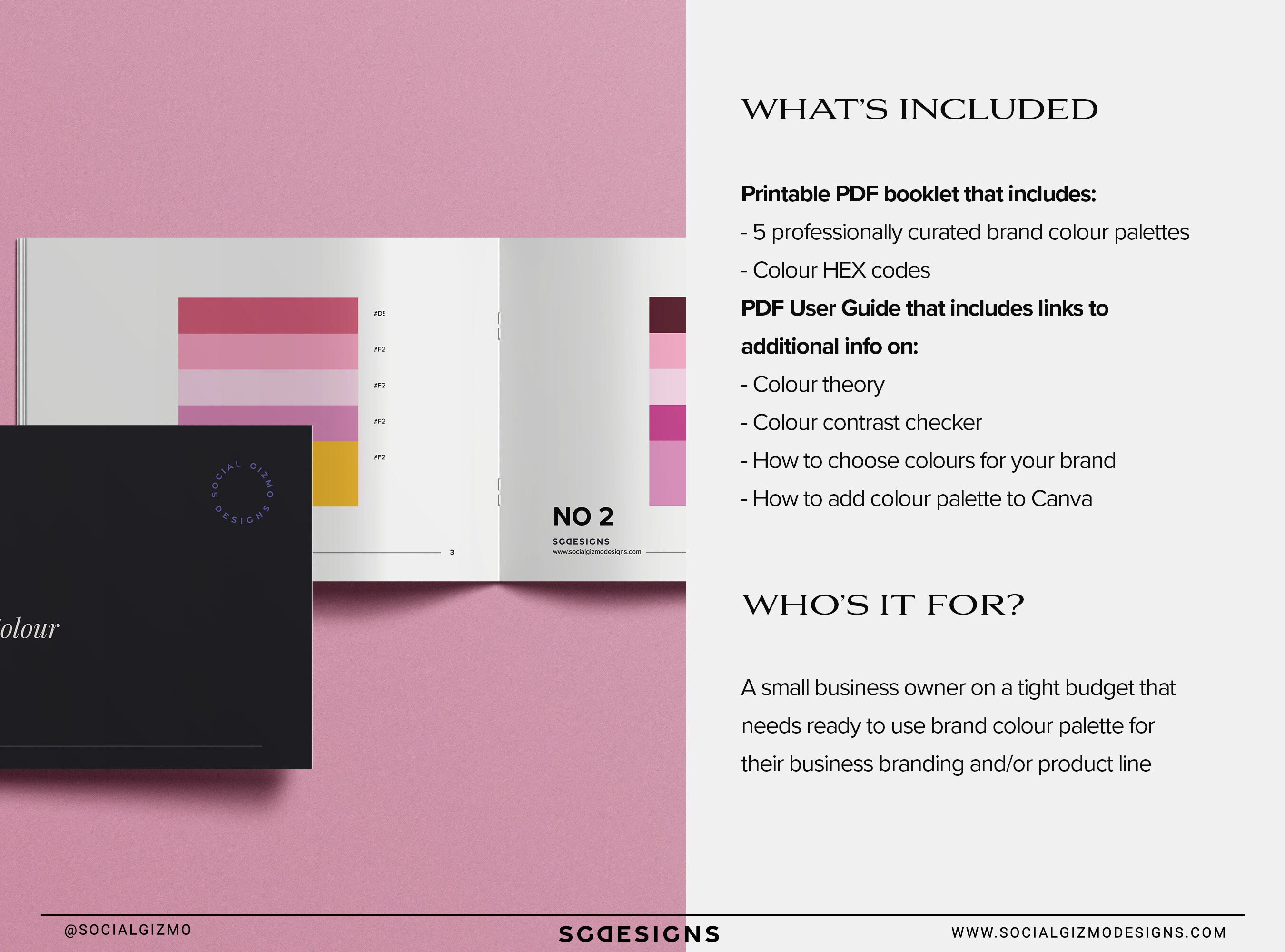 Pink Brand Color Palette: Bold Feminine Schemes (PDF Booklet) - Etsy