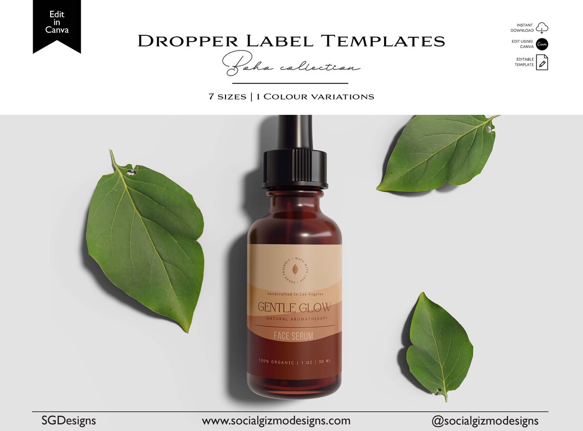 Dropper Label Template Boho Dropper Label Design Modern | Etsy