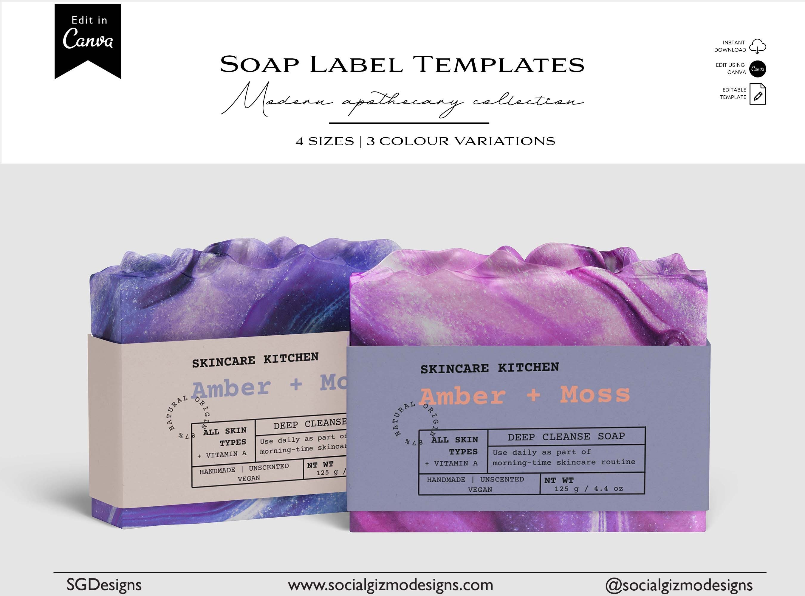 Modern DIY Soap Label Template, Apothecary Soap Label, Minimal Soap ...