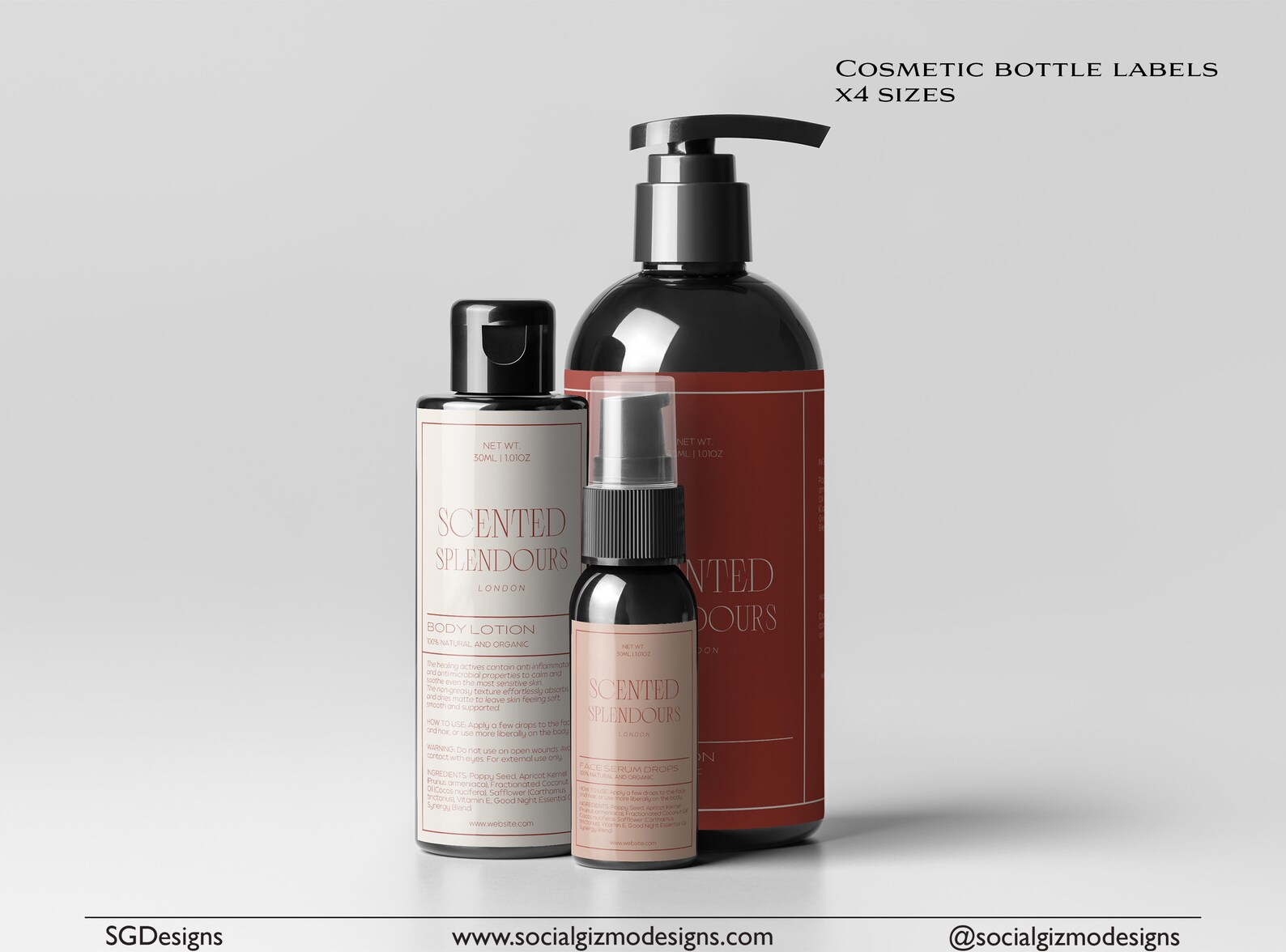 Editable Cosmetic Label, Minimal Label Set Design, Beige Product Label ...