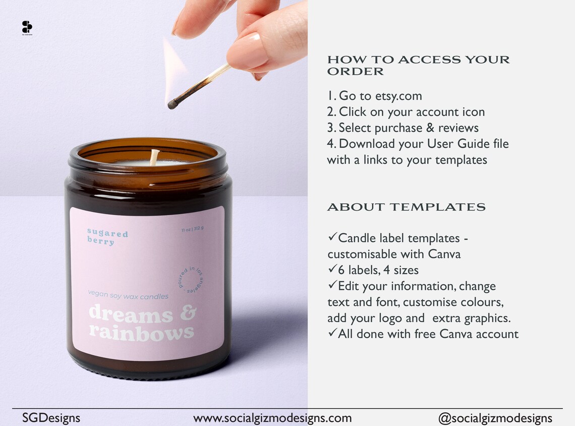 Editable Candle Labels Editable Minimalistic Candle Labels - Etsy