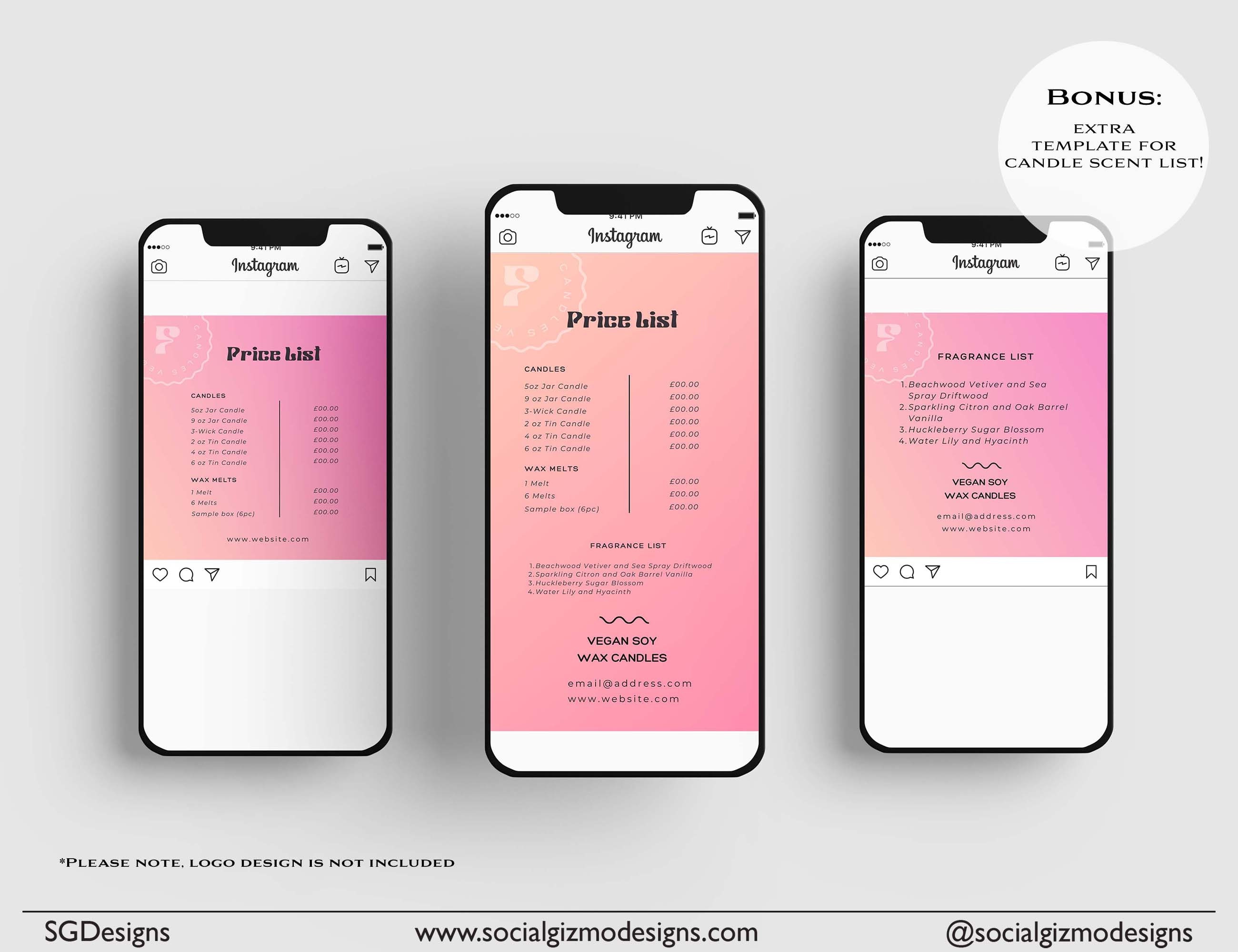 Editable Price Menu Template for Candle Business Retro Scent - Etsy