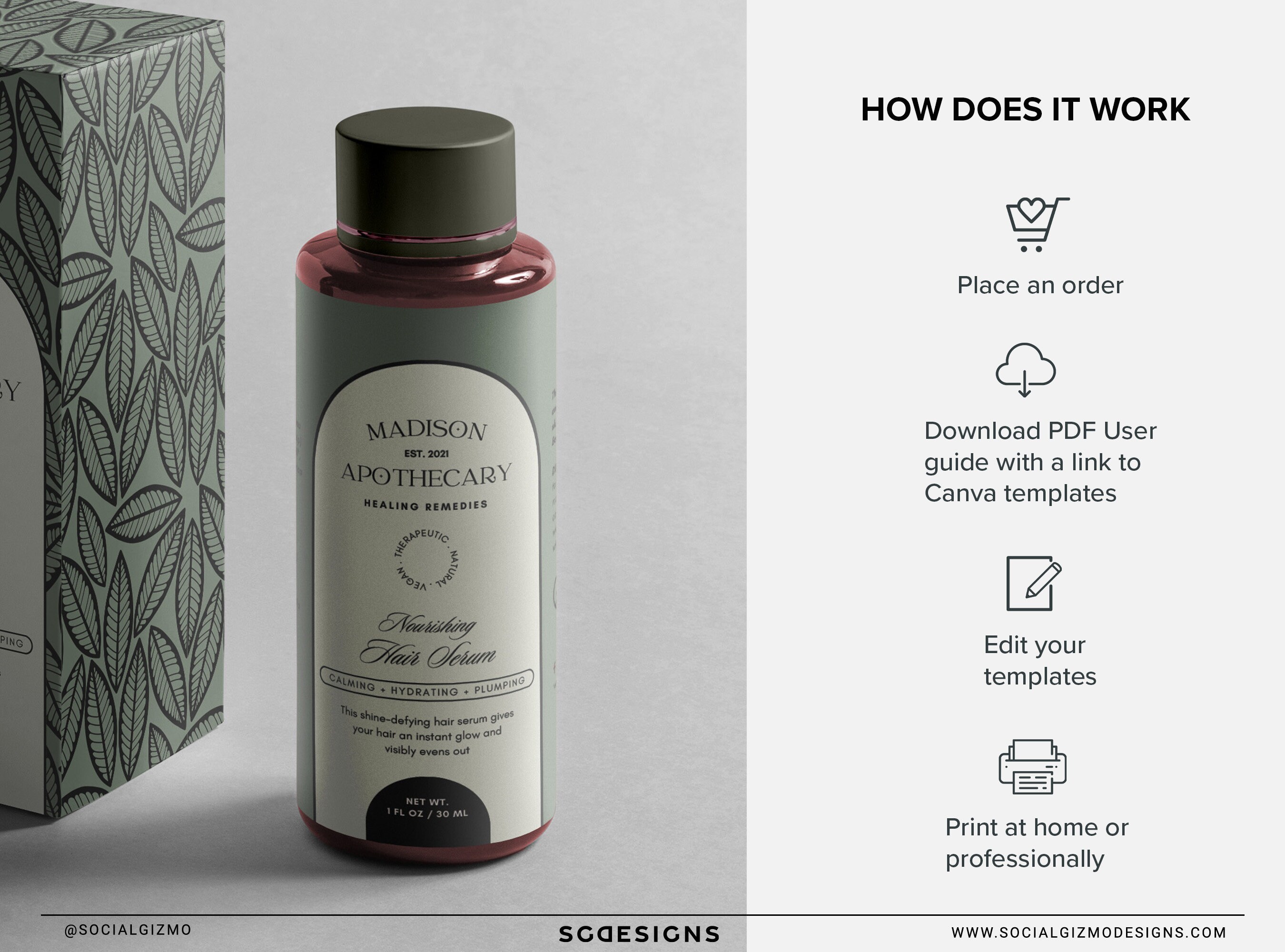 DIY Apothecary Bottle Label Editable Elegant Mousse Label - Etsy