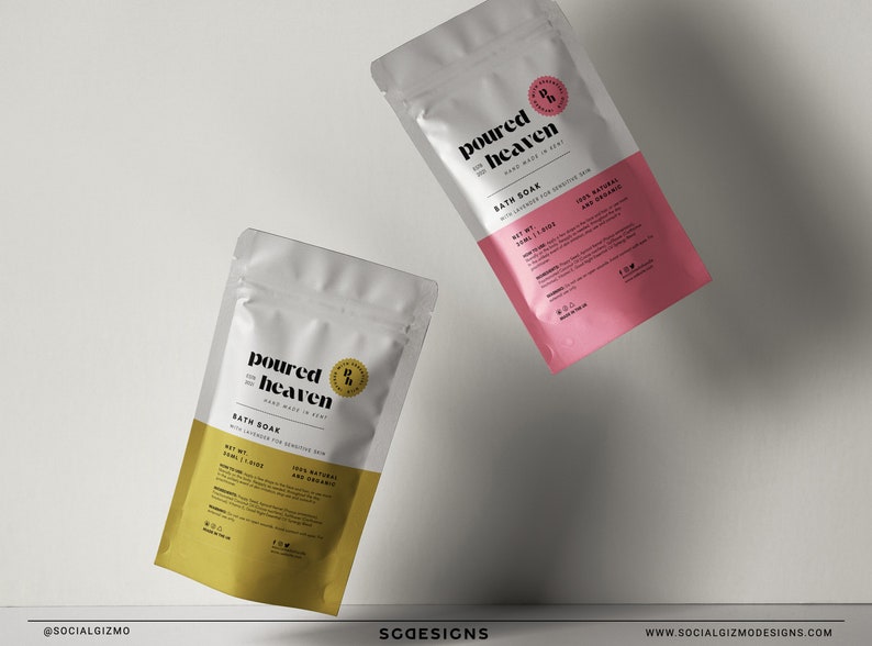 Retro Pouch Label Templates Editable Pouch Label Template - Etsy