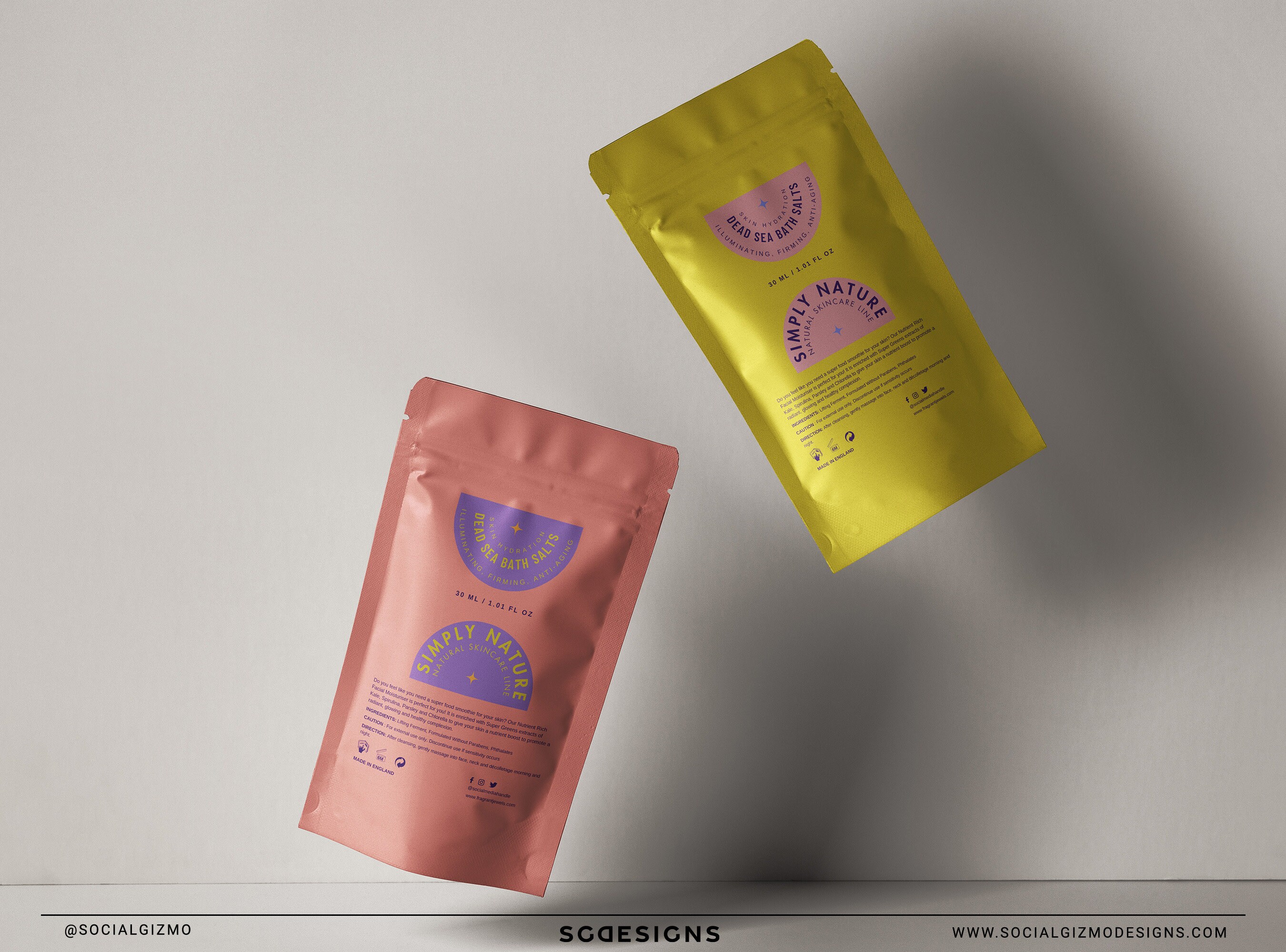 DIY Modern Pouch Label Templates, Bold Editable Pouch Label, Bath Salts ...