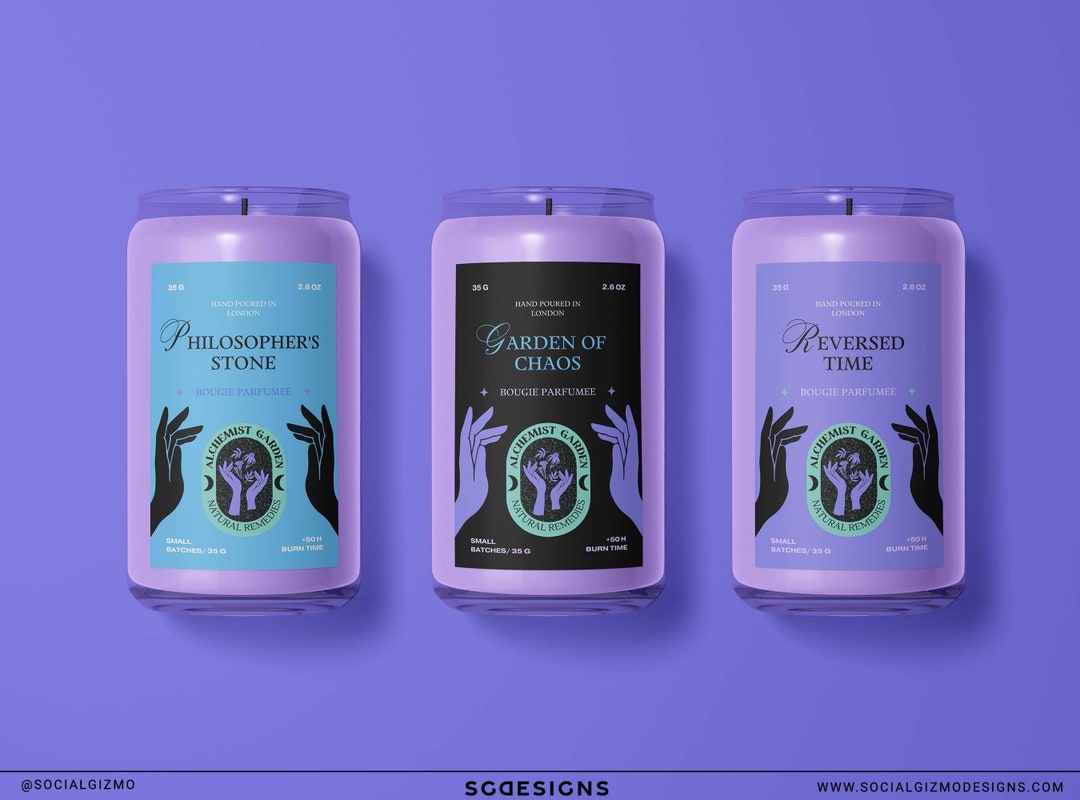 Witchy Candle Label Template Canva, Mystical Alchemy Candle Labels ...