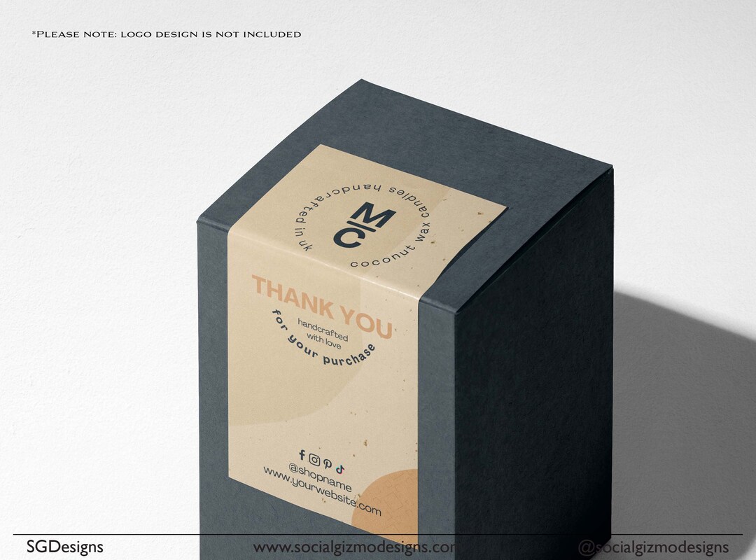 Beige Box Seal Label Template, Boho Box Sealing Stickers, DIY Printable ...