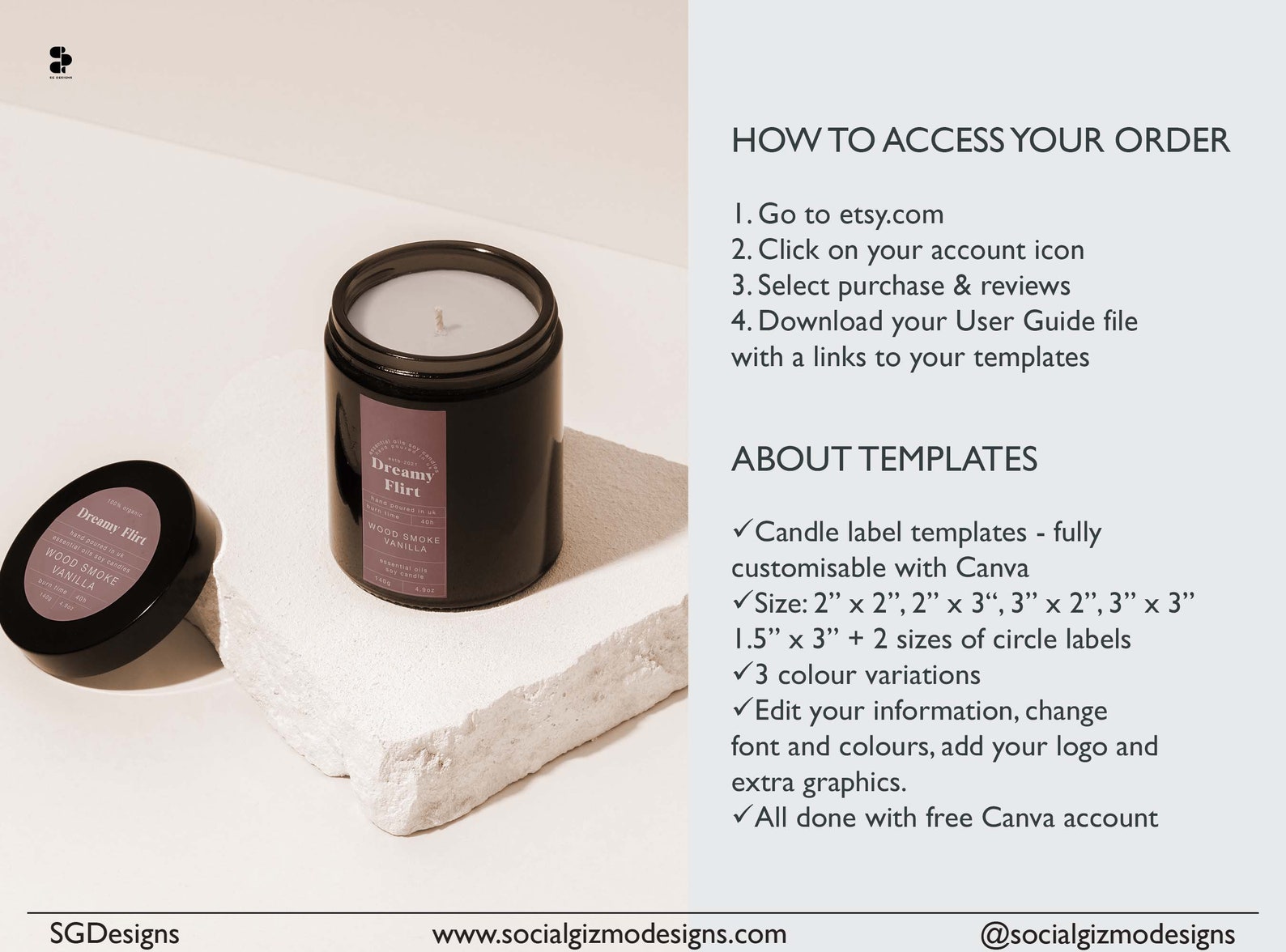 Editable Candle Labels Rustic Candle Label Design Apothecary - Etsy UK