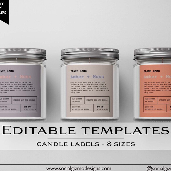 Candle Label Design - Etsy