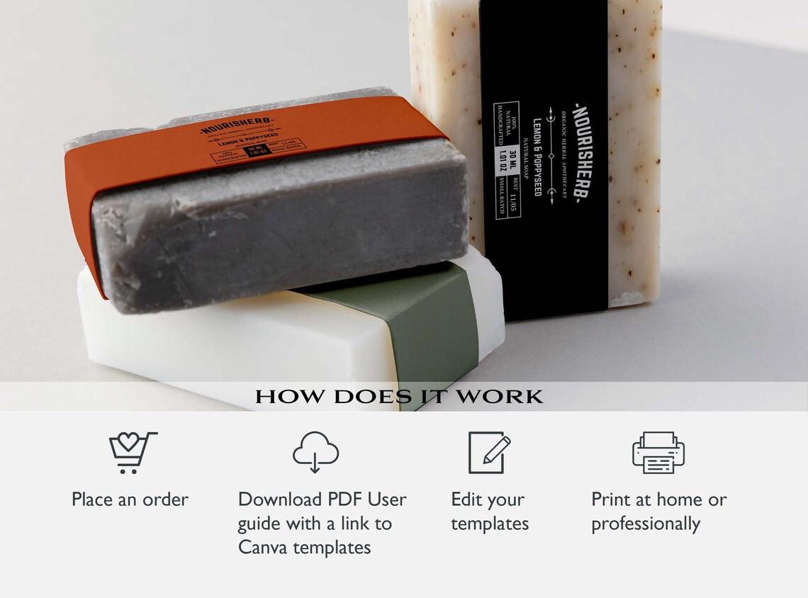 Vintage Soap Label Template Black Soap Label Editable Soap - Etsy