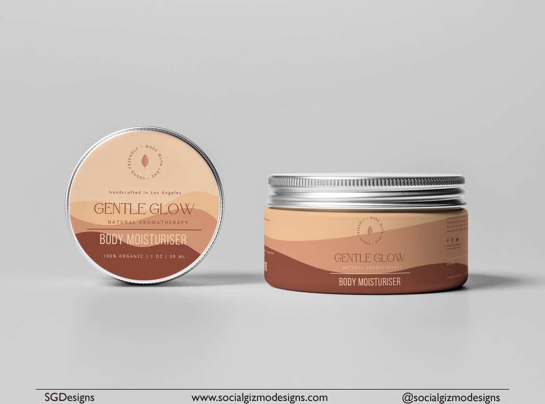 Boho Body Scrub Label, Beige Body Butter Jar Labels, Editable ...