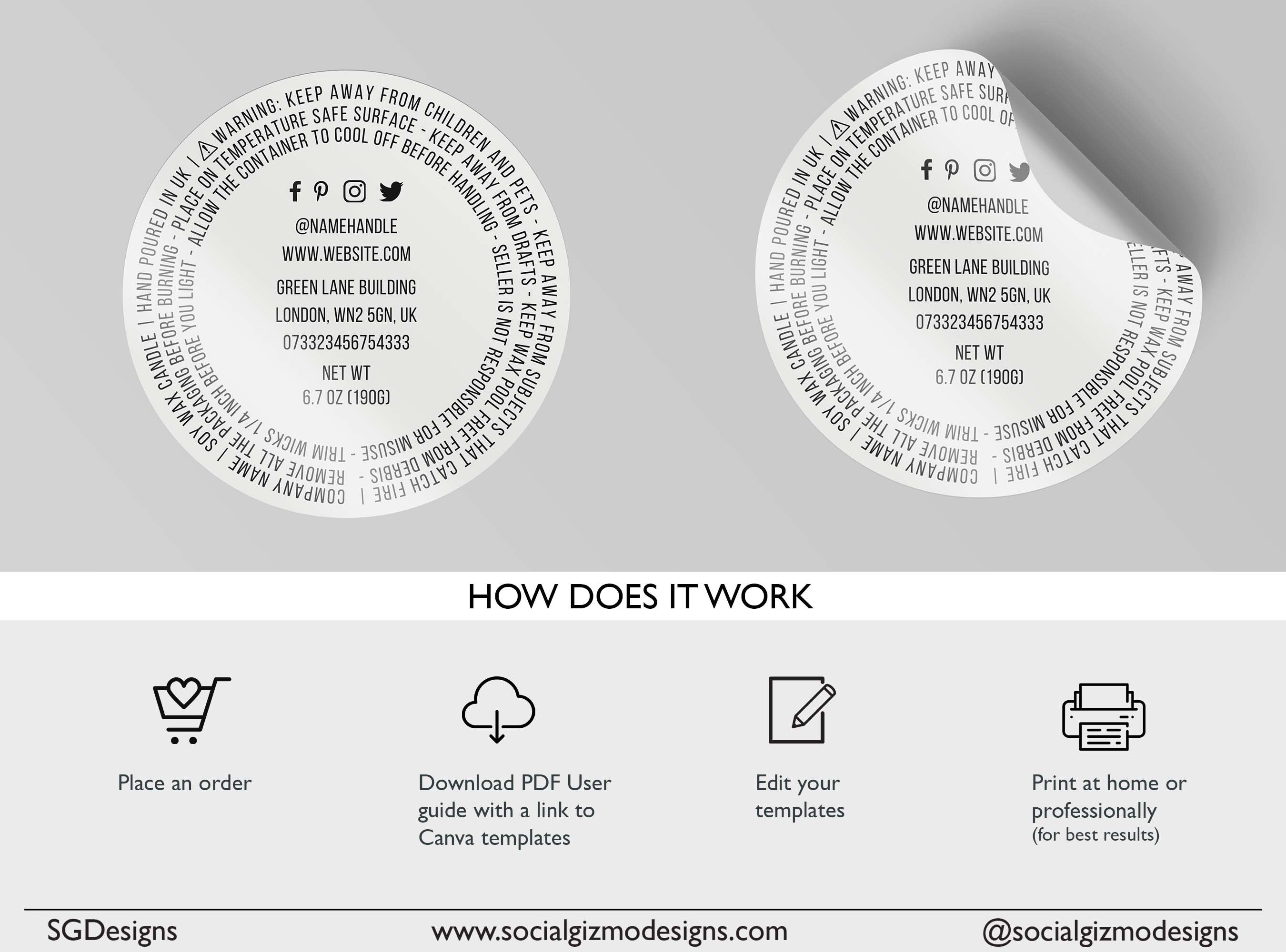 Editable Candle Warning Label Template DIY Warning Template - Etsy