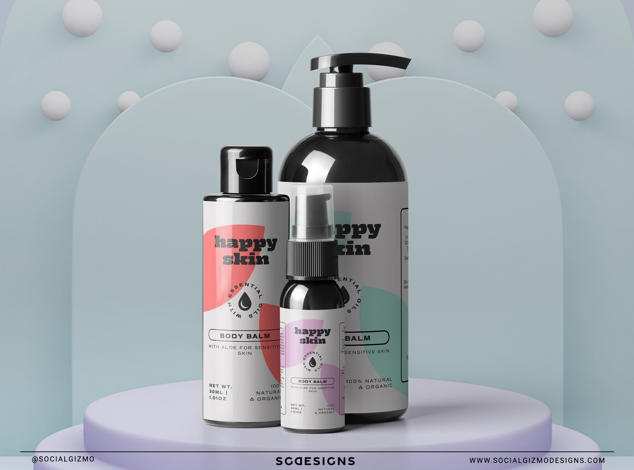 Modern Retro DIY Lotion Labels, DIY Hair Mousse Labels, Minimal Retro ...