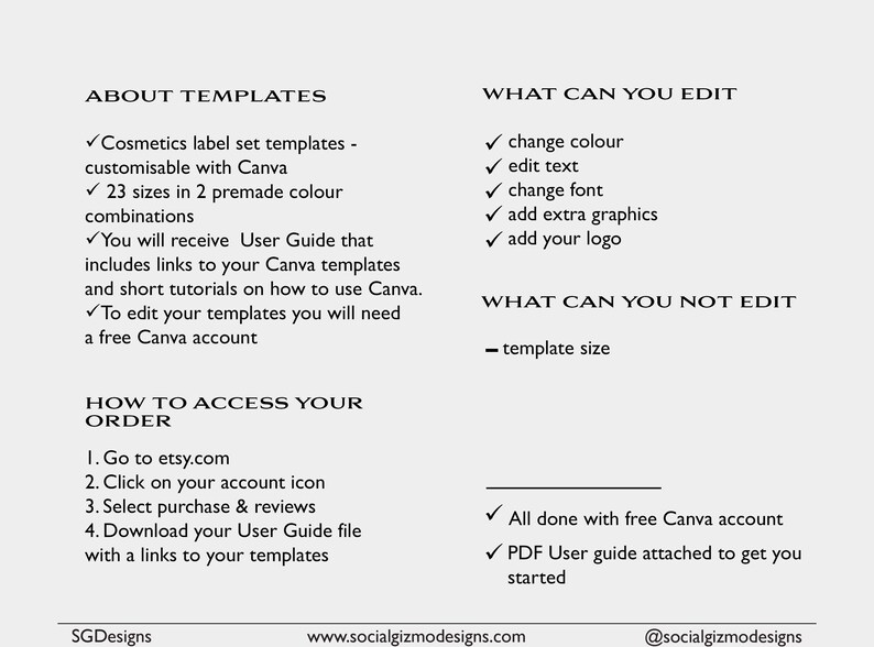 Editable Cosmetic Labels Modern Label Set Design Luxury - Etsy