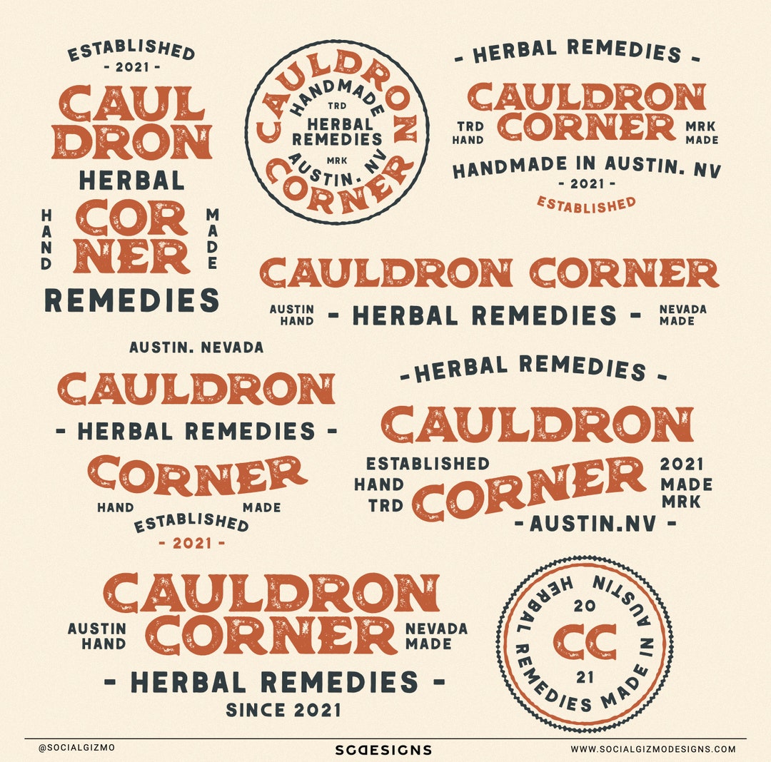 Rustic Badge Logo Design Set: Vintage Logo Stamp - Etsy