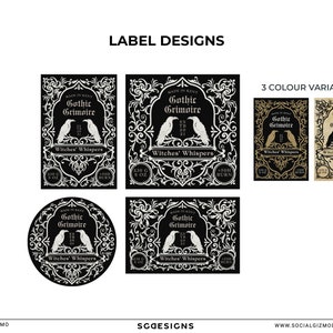 DIY Witchcraft Candle Label Templates, Editable Black Alchemy Candle ...