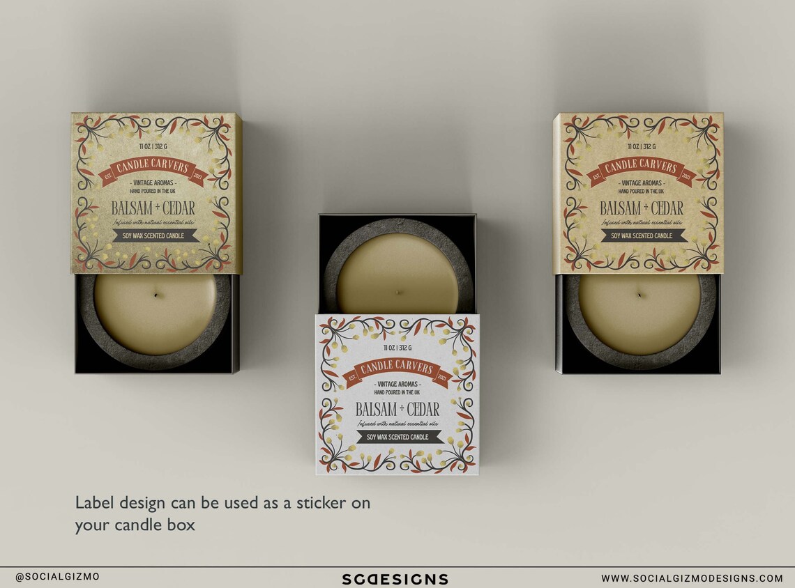 Editable Vintage Candle Labels Apothecary Candle Label - Etsy