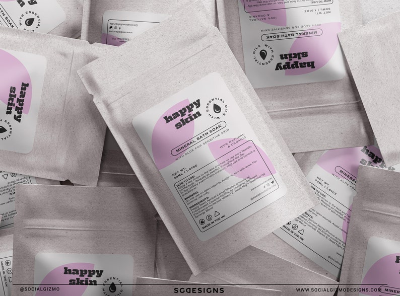 DIY Minimal Retro Pouch Labels, DIY Bath Soak Pouch Label Template ...